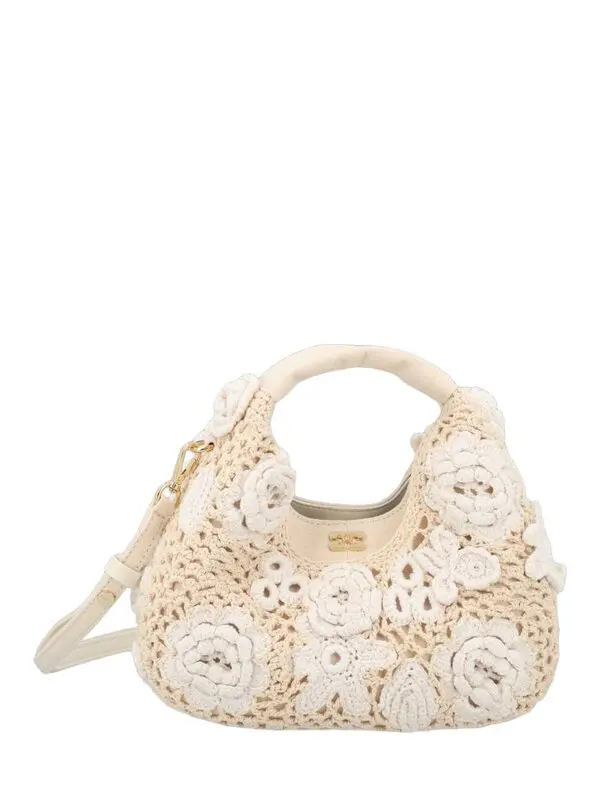 GANNI Crochet Hobo Mini Bag - Cream