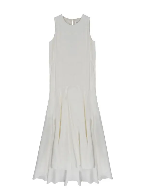 P.a.r.o.s.h Viscose And Linen Dress - Cream