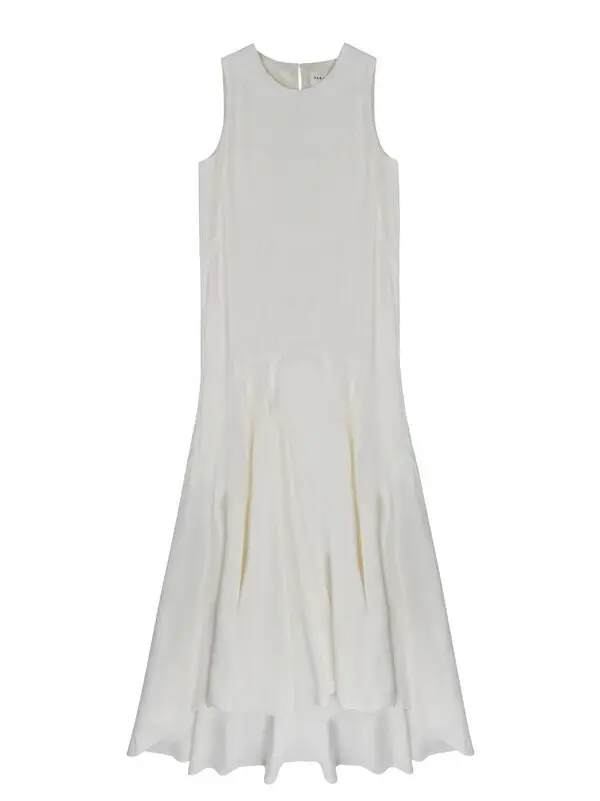 P.a.r.o.s.h Viscose And Linen Dress - Cream