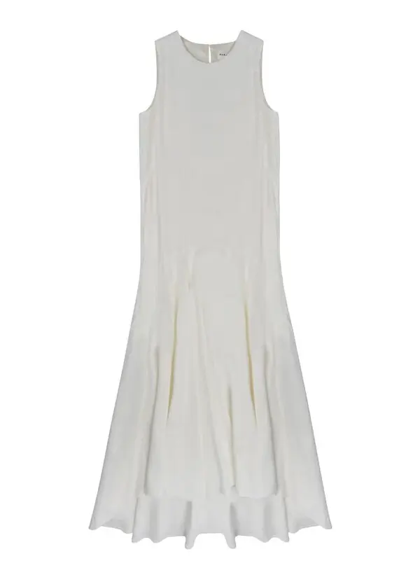 P.a.r.o.s.h Viscose And Linen Dress - White