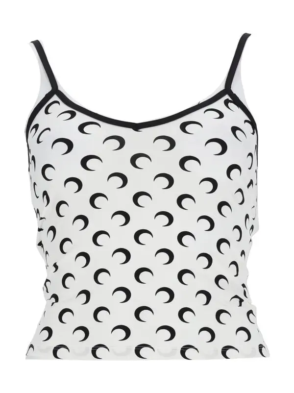 MARINE SERRE Moon Print Jersey Top - White
