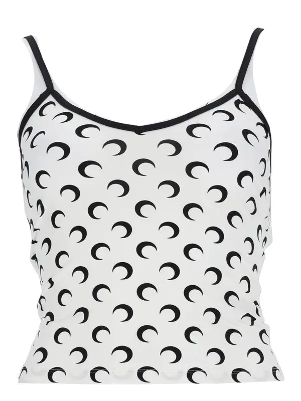 MARINE SERRE Moon Print Jersey Top - White