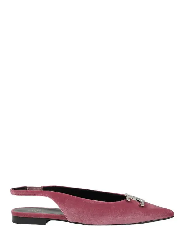 Celine Alma Triomphe Velvet Flat Slingback - Multicolor