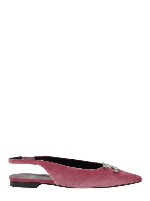 Celine Alma Triomphe Velvet Flat Slingback - Multicolor