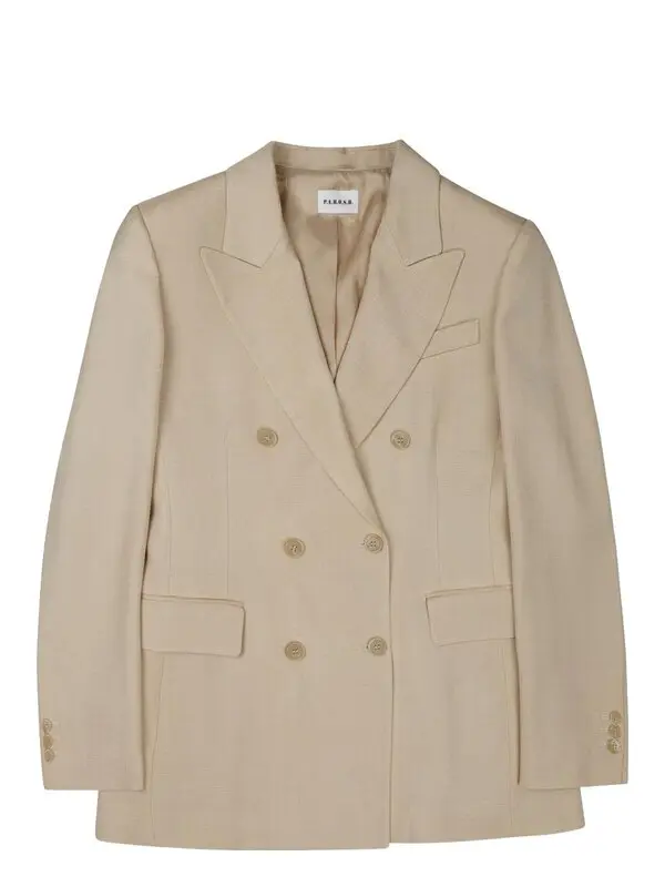 P.a.r.o.s.h Double-breasted Viscose Blazer - Cream