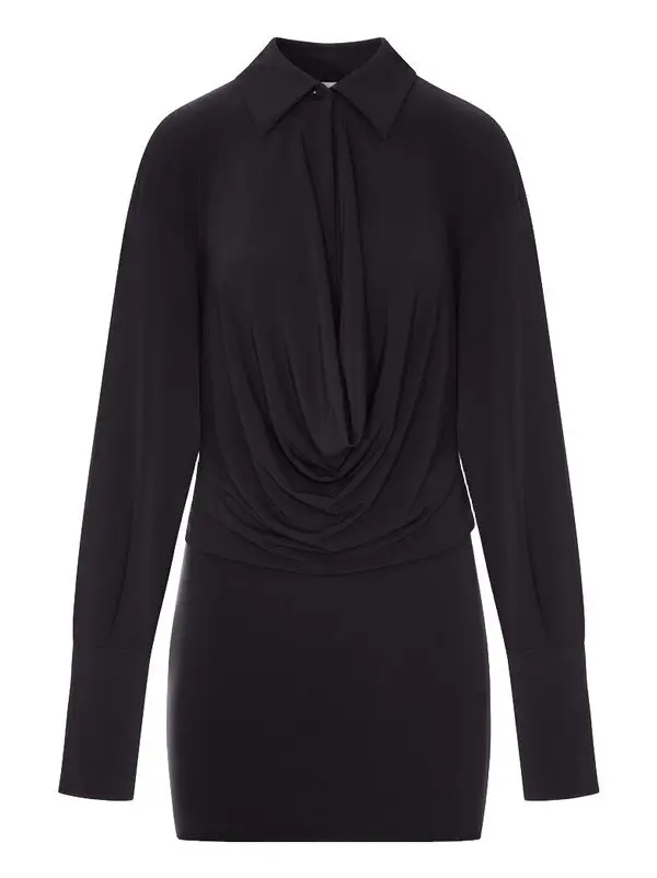 Andamane The Attico Lilia Mini Dress With Deep Neckline - Black