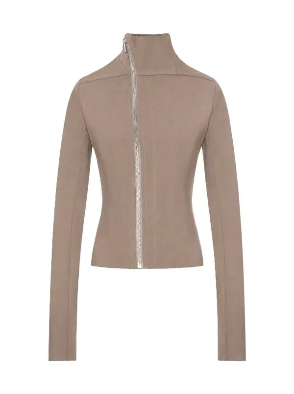 Rick Owens Fitted Jacket With Asymmetrical Zip - Gray