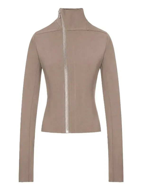 Rick Owens Fitted Jacket With Asymmetrical Zip - Gray