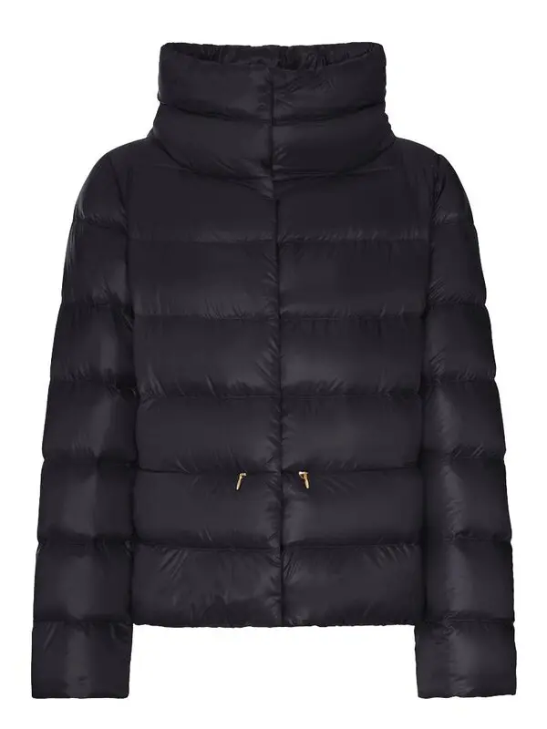 Herno Padded Down Jacket With Wrap-around Collar - Black