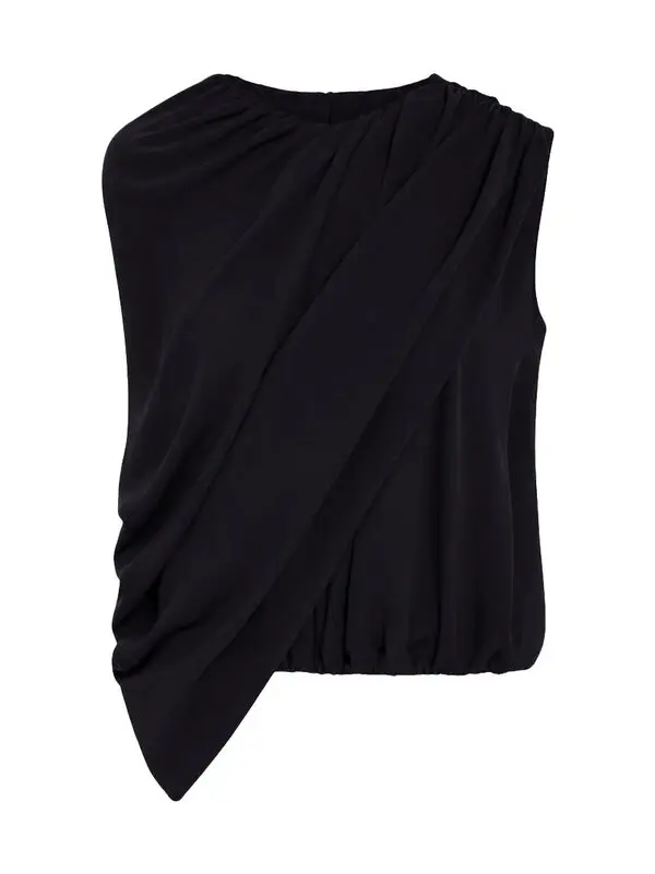 Balenciaga Cady Cape Top - Black