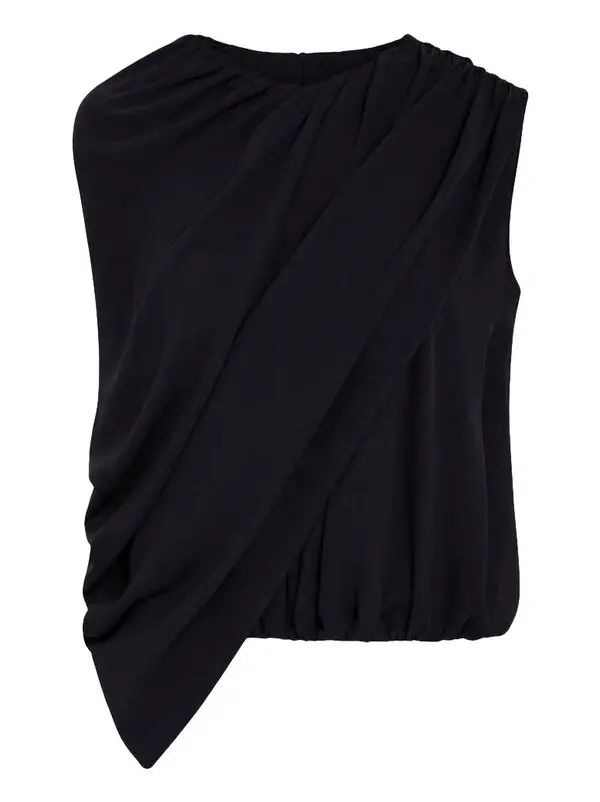 Balenciaga Cady Cape Top - Black