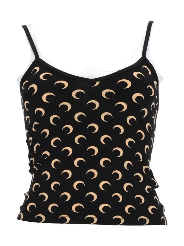 MARINE SERRE Moon Print Jersey Top - Black
