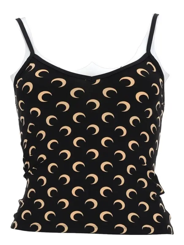 MARINE SERRE Moon Print Jersey Top - Black