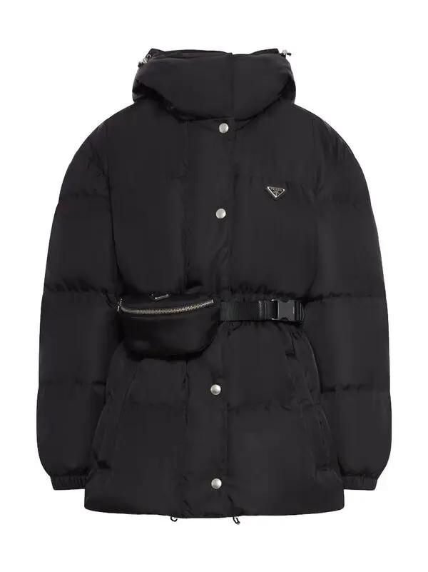 Prada Padded Re-nylon Down Jacket With Detachable Pouch - Multicolor
