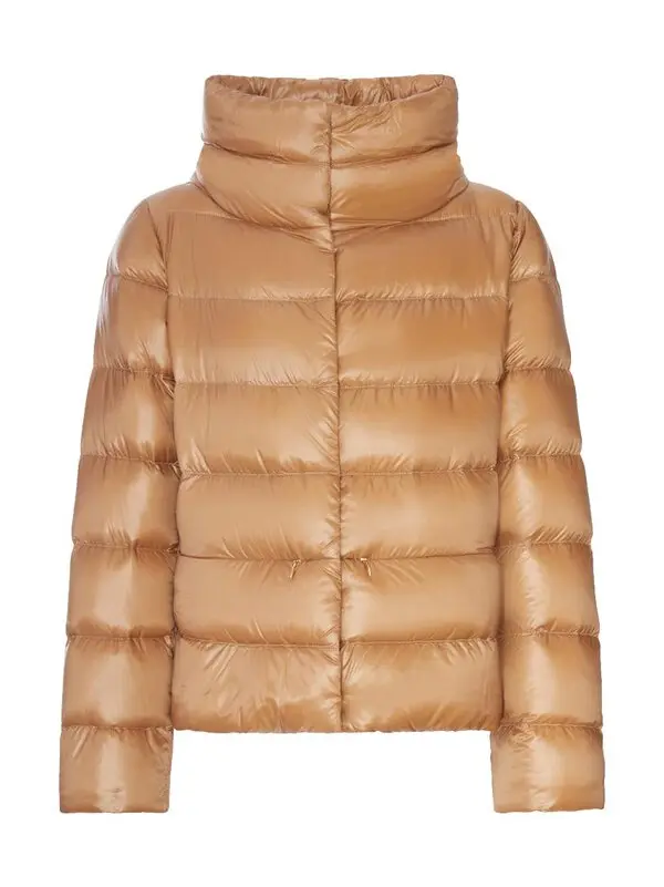Herno Padded Down Jacket With Wrap-around Collar - Brown