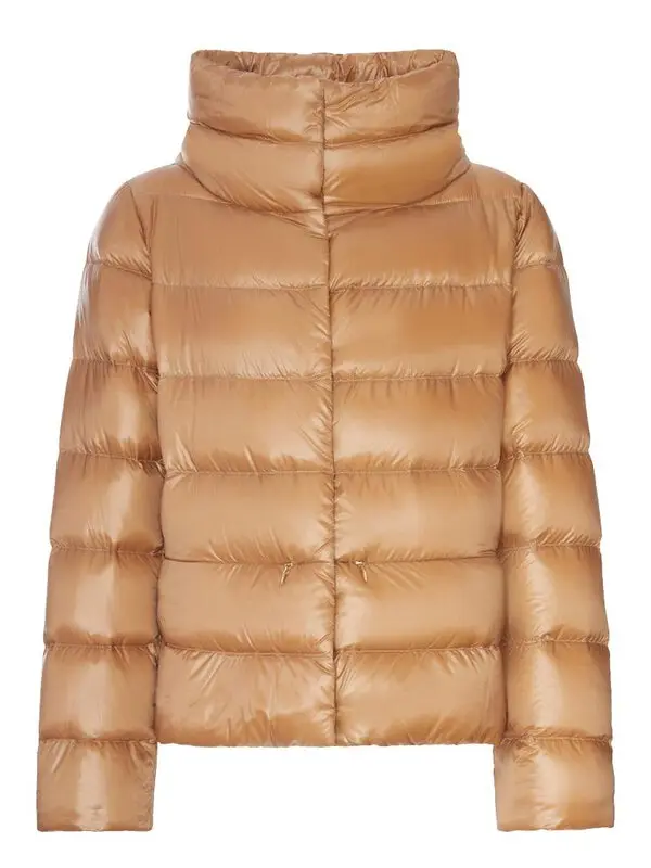 Herno Padded Down Jacket With Wrap-around Collar - Brown