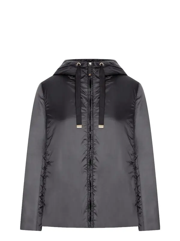 Max Mara Padded Jacket With Hood In Waterproof Canvas - Black