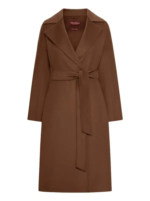 Max Mara Cashmere Blend Midi Wrap Coat - Multicolor