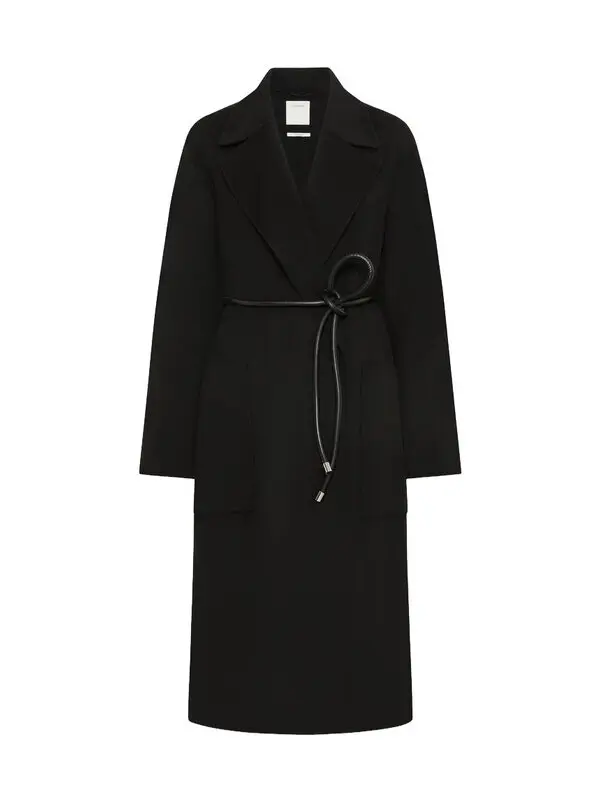 Sportmax Oversized Double Wool Coat - Black