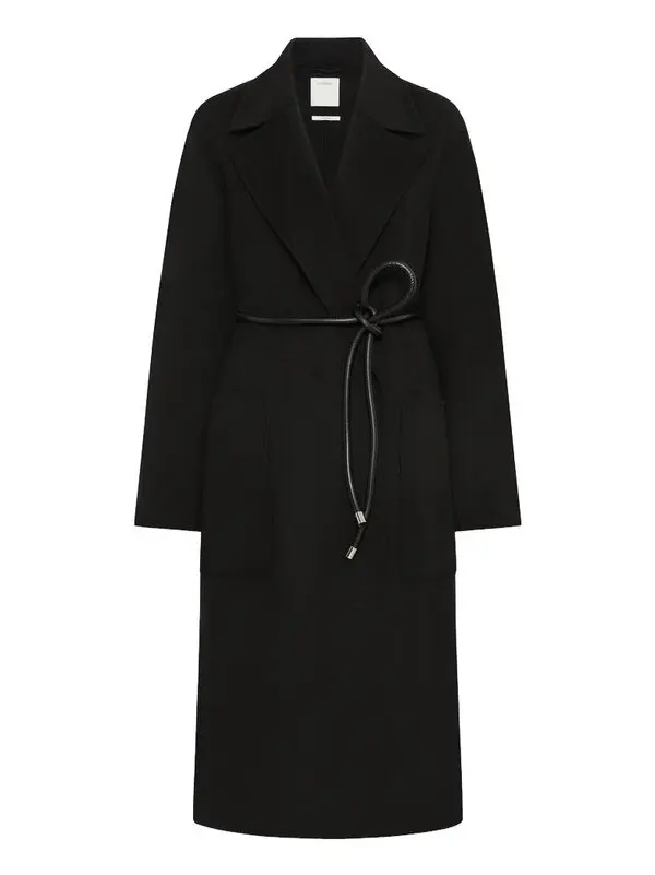 Sportmax Oversized Double Wool Coat - Black