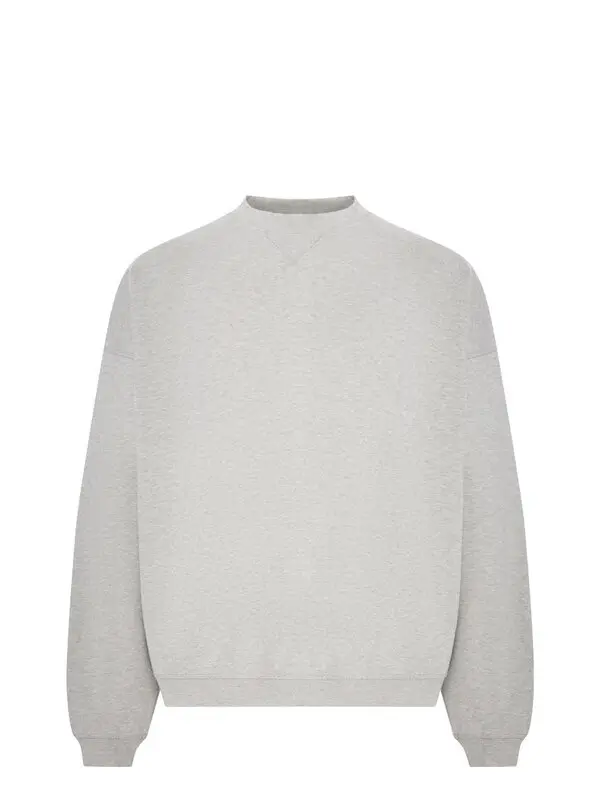 GOLDEN GOOSE Grey Mélange Cotton Sweatshirt With Contrasting Logo - Gray
