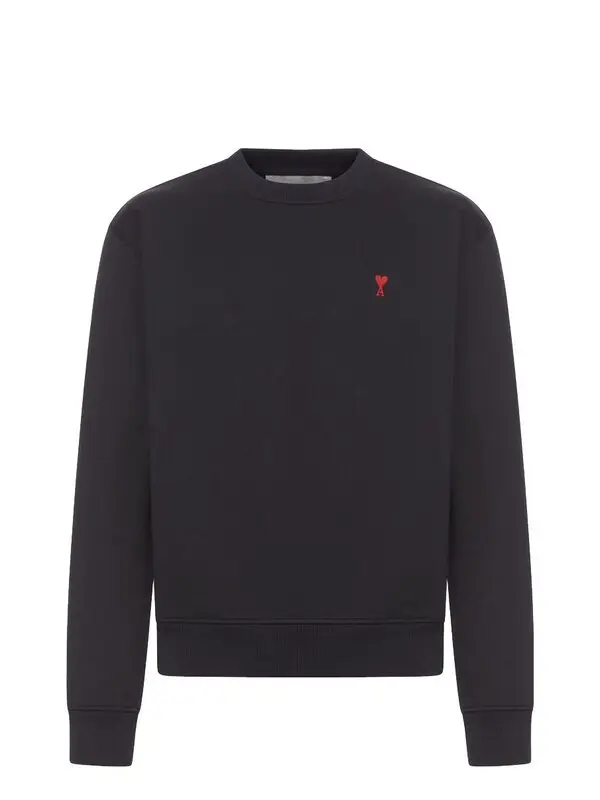 AMI Paris Crew Neck Sweatshirt De Coeur - Black