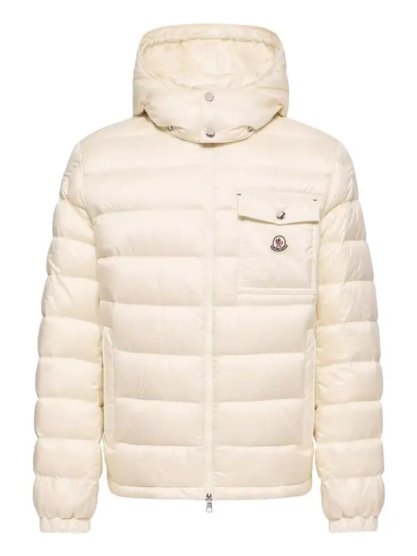 Moncler Verith Short Hooded Puffer Jacket - Cream