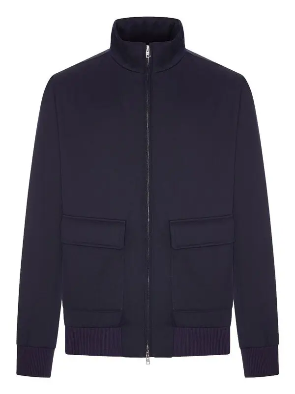 Herno Wool-blend Zip-up Bomber Jacket - Blue