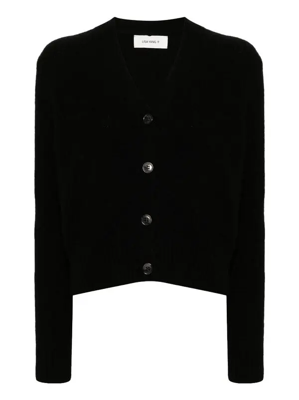 LISA YANG Cashmere-silk Blend V-neck Cardigan - Black