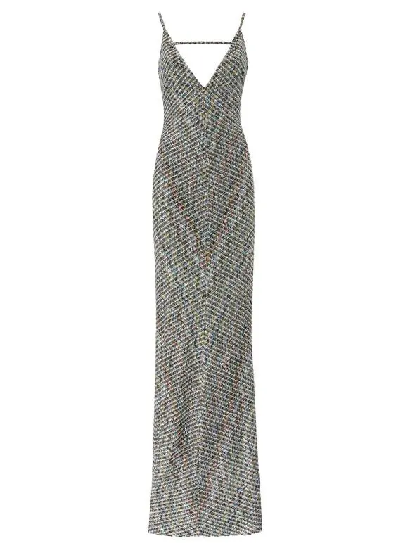 Missoni Evening Dress With V-neck And Sequins - Gray