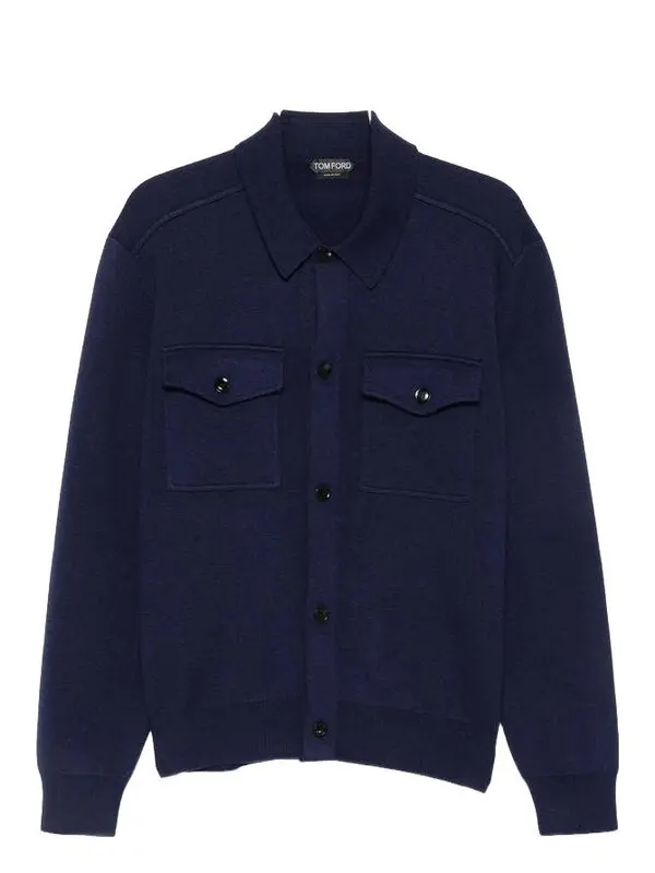 TOM FORD Wool And Cashmere Blend Shirt Jacket - Blue