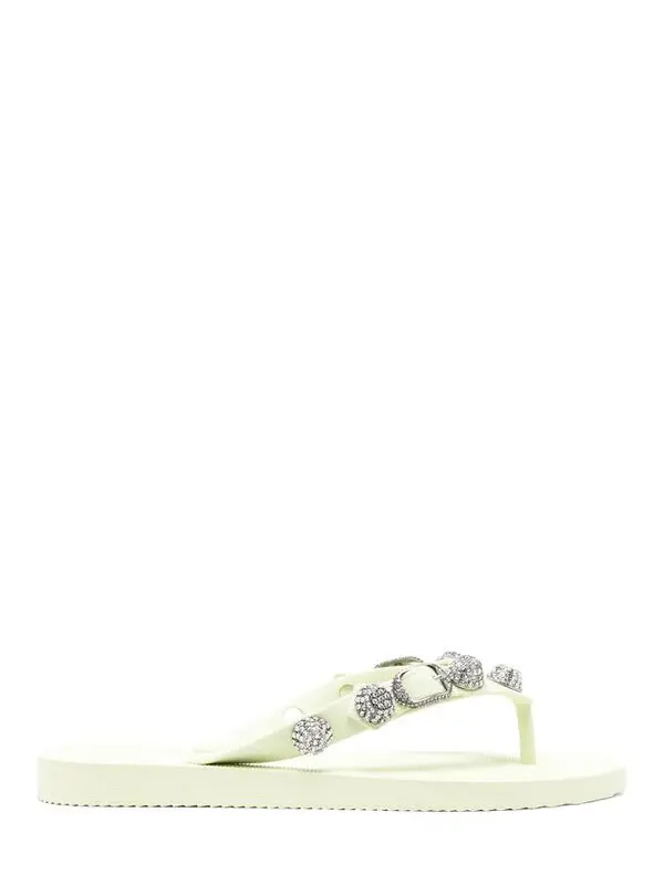 Balenciaga Embellished Thong Sandals - Green