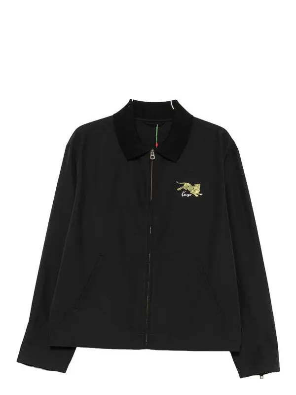 Kenzo Embroidered Tiger Zip-up Jacket - Black