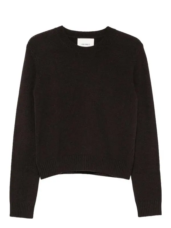 LISA YANG Cashmere Crew Neck Long Sleeve Knit Jumper - Brown