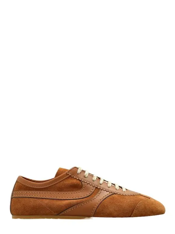 Dries Van Noten Suede And Leather Lace-up Shoes - Brown