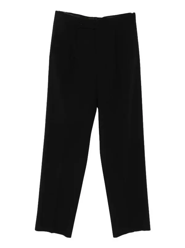 Giorgio Armani Wide-leg Wool Trousers - Black