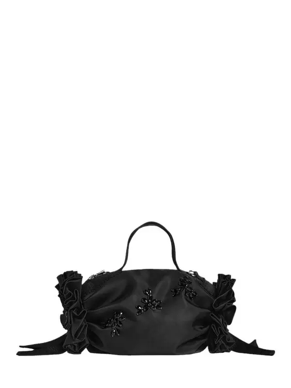 Simone Rocha Satin Bead Embellishment Tote Bag - Black
