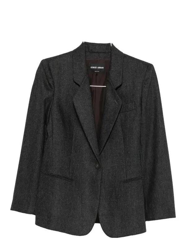 Giorgio Armani Grey Wool Blend Blazer - Gray