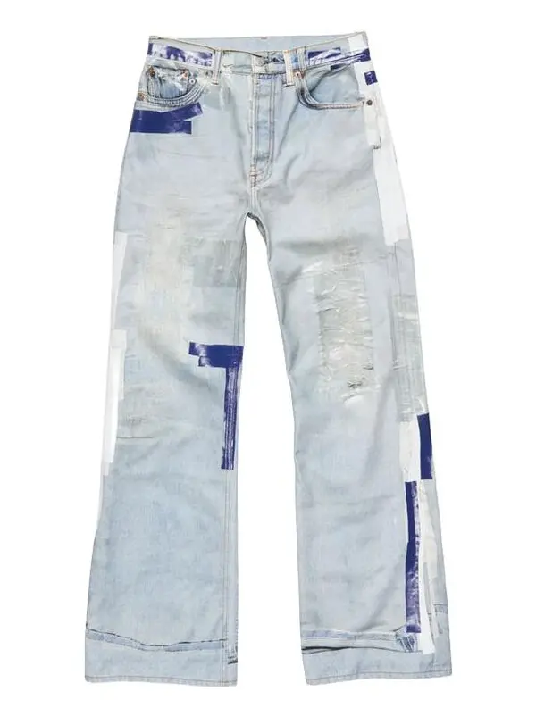 Acne Studios Straight-leg Trousers With Distressed Finish - Blue