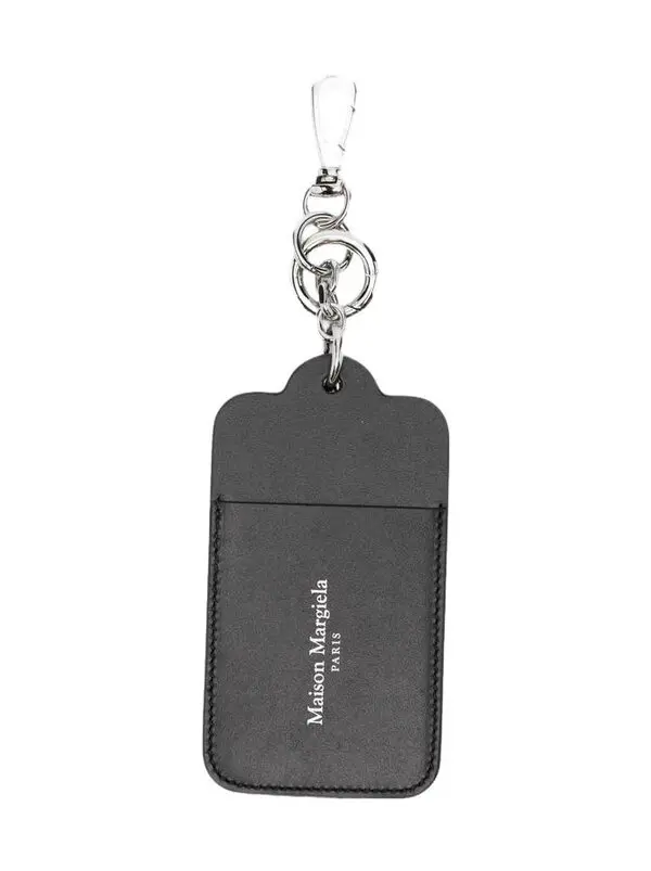 MAISON MARGIELA Leather Card Holder With Silver-tone Hardware - Black