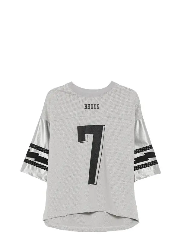 Rhude Grey Mesh Logo Print T-shirt - Gray
