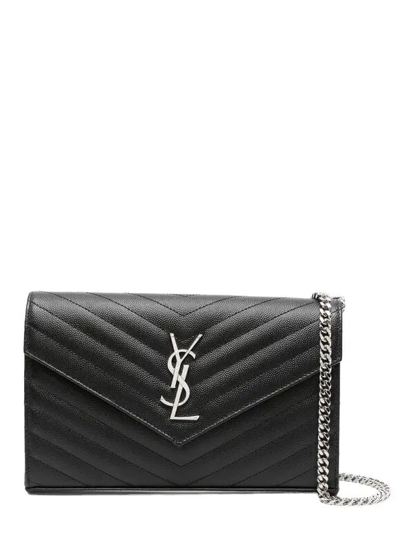 Saint Laurent Quilted Leather Clutch Bag - Black