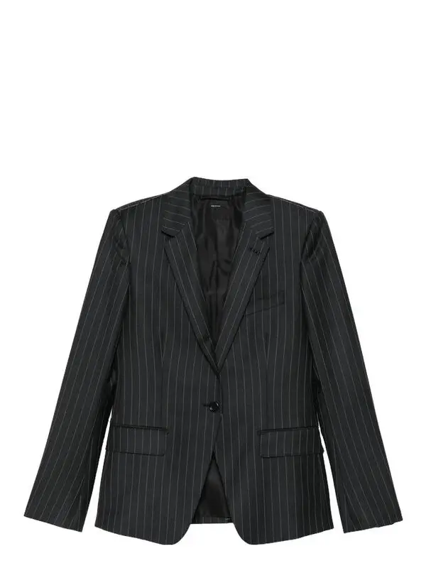 TOM FORD Pinstripe Wool And Mohair Blazer - Black