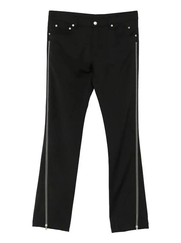 Rick Owens Virgin Wool Blend Zip-detail Trousers - Black