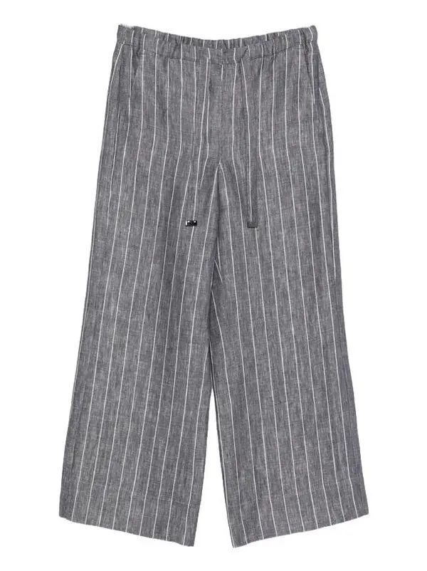 Max Mara Pinstripe Straight Leg Trousers - Blue