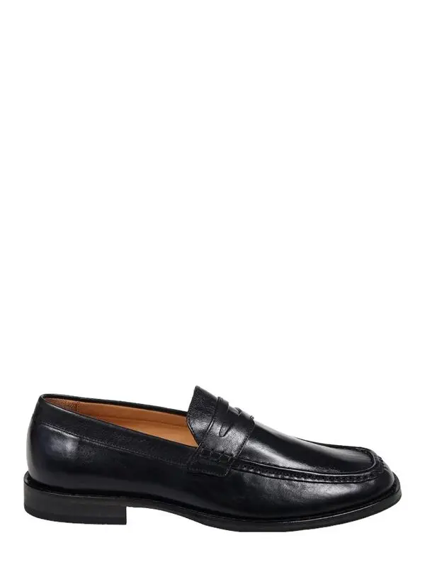 Our Legacy Leather Penny Strap Loafers - Black