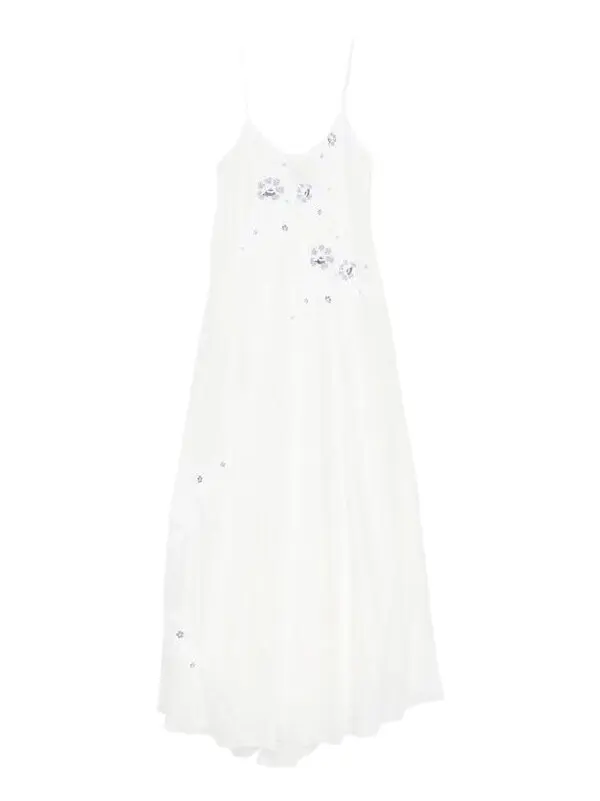 ERMANO SCERVINO Ermanno Scervino Floral Embroidered Spaghetti Strap Dress - White
