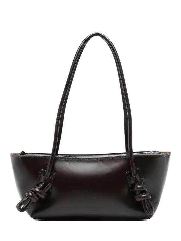 Hereu Knotted Leather Shoulder Bag - Brown