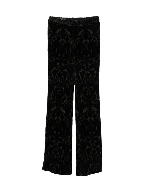 Gucci Flared Velvet Trousers - Black