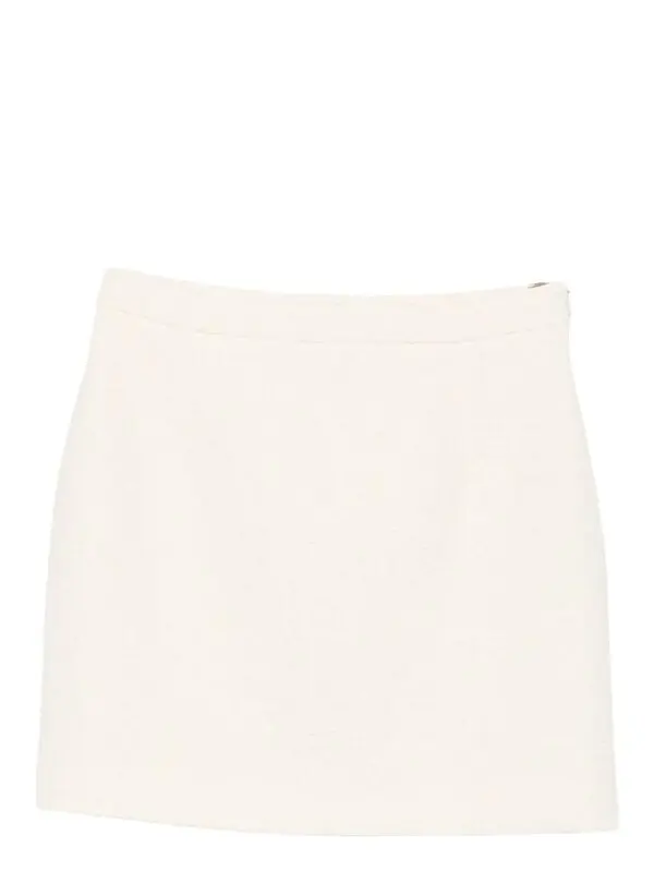 Alessandra Rich Bouclé Knit Skirt - Cream